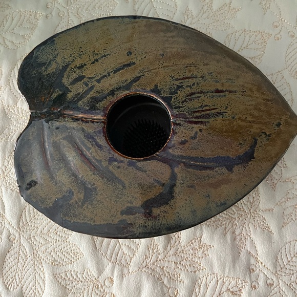 Accents | Vintage Stone Pottery Flower Frog Vase Arranger Green Mcm ...
